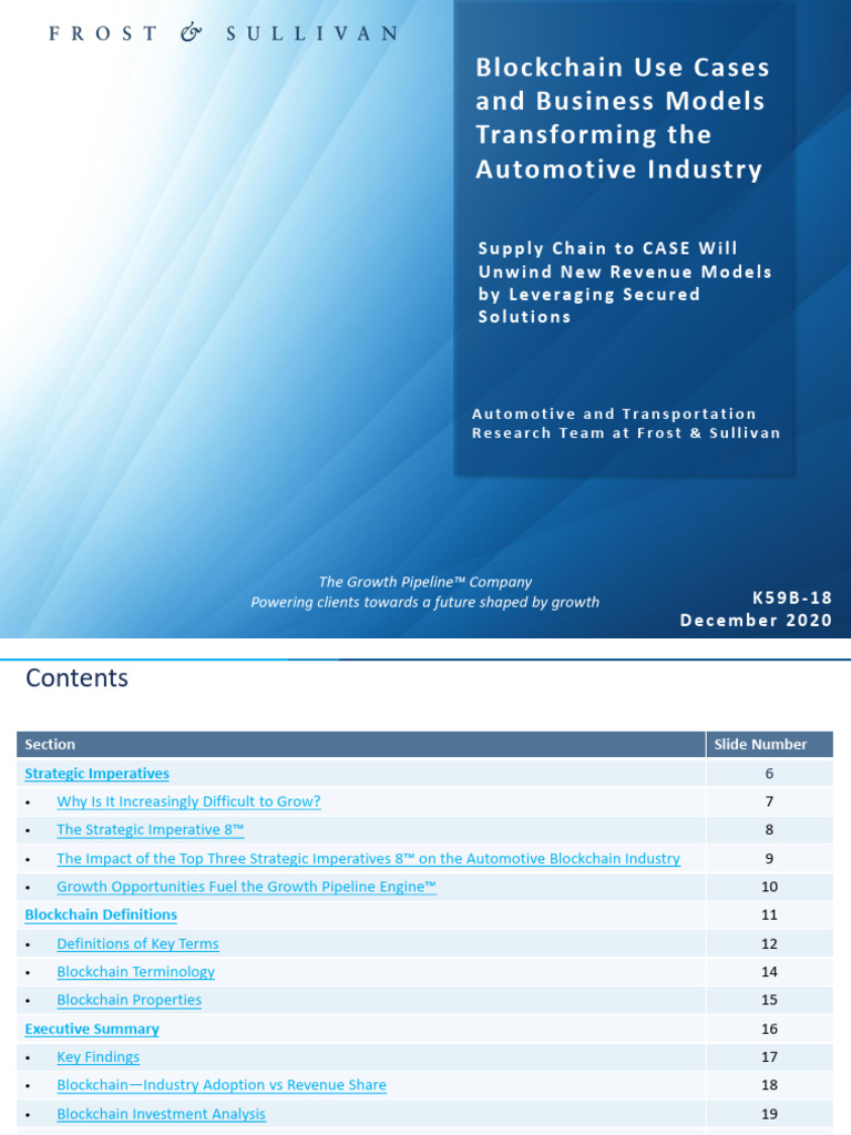 Blockchain Use Cases For Tranforing The Automative Industry | PDF | Bitcoin | Cryptocurrency