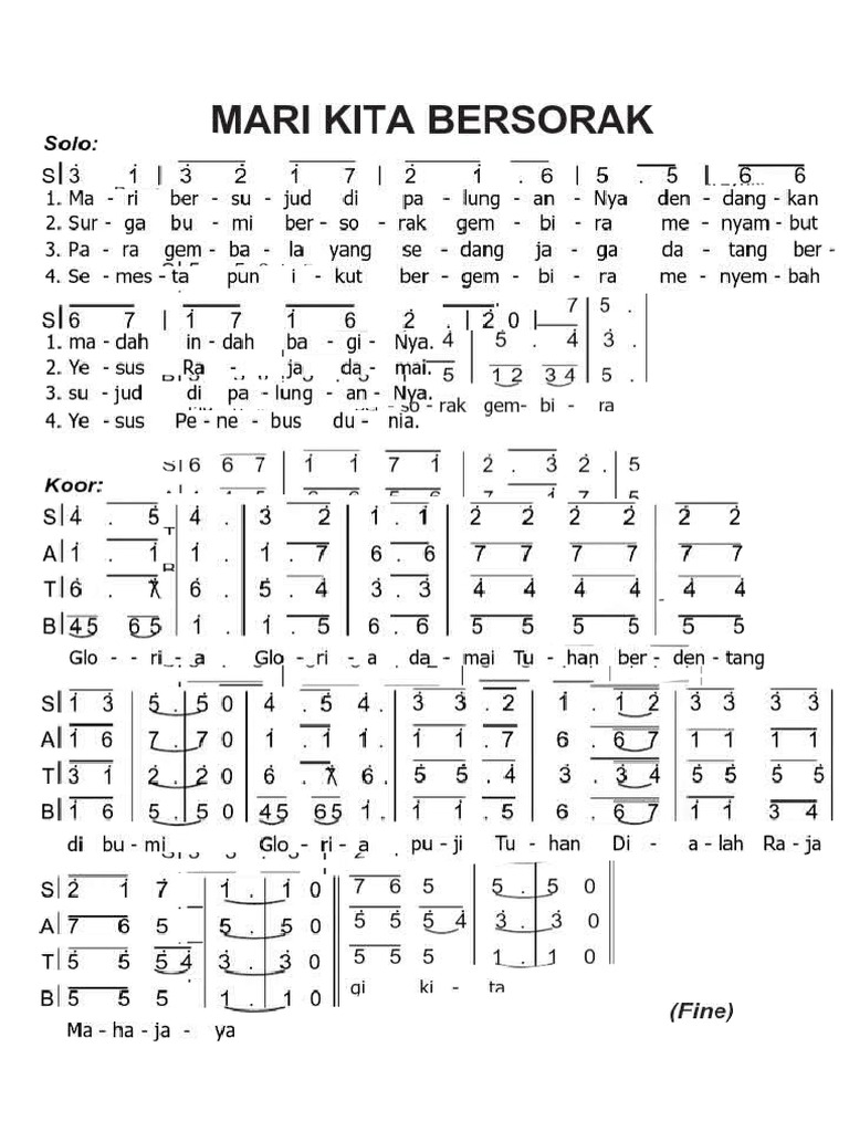 Teks Mari Kita Bersorak | PDF