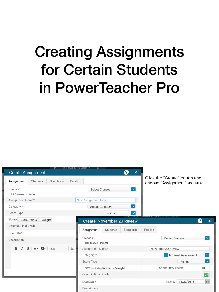 Creating Assignments For Small Groups in Powerteacher Pro | PDF