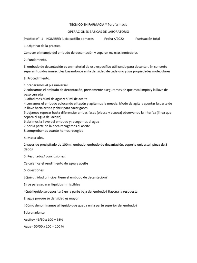 Cuaderno Obl | PDF | Agua | Concentración