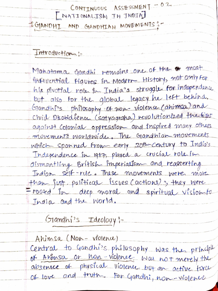 Gandhi and Gandhian Movements! | PDF | Nonviolence | Indian ...