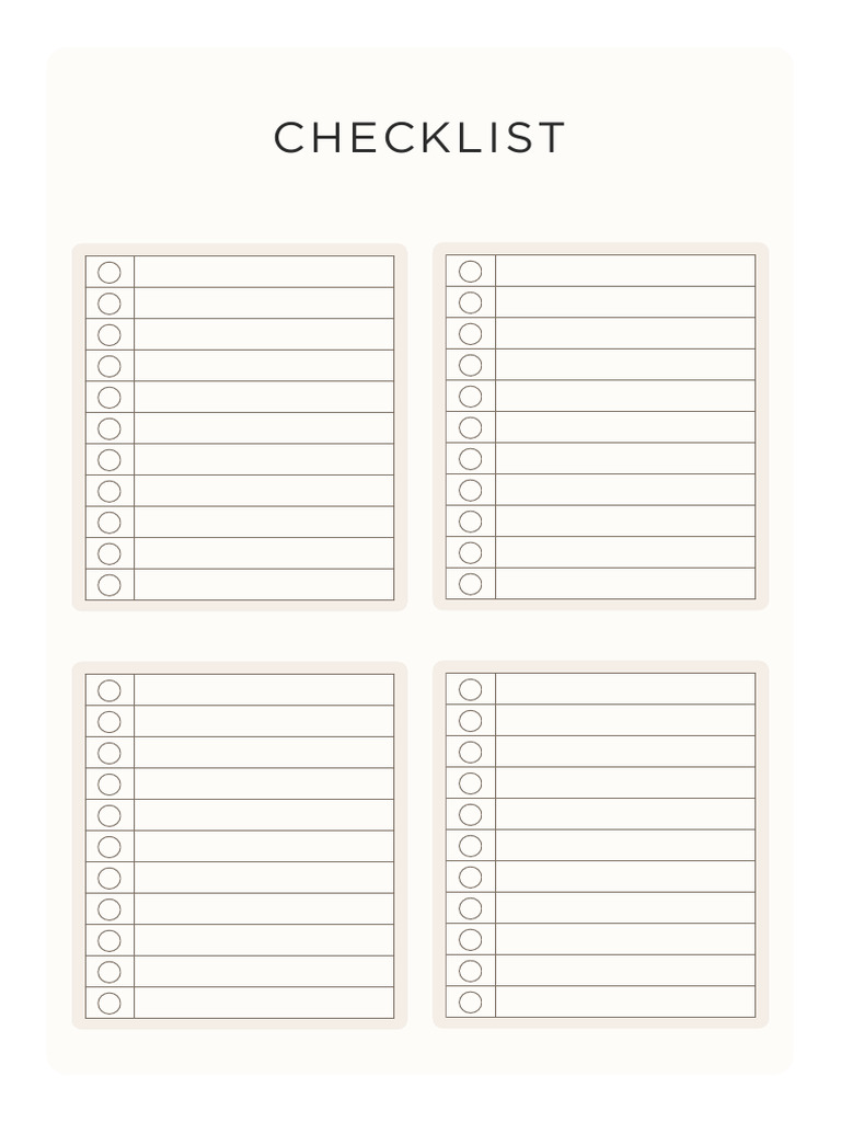 Beige and Brown Abstract Checklist | PDF