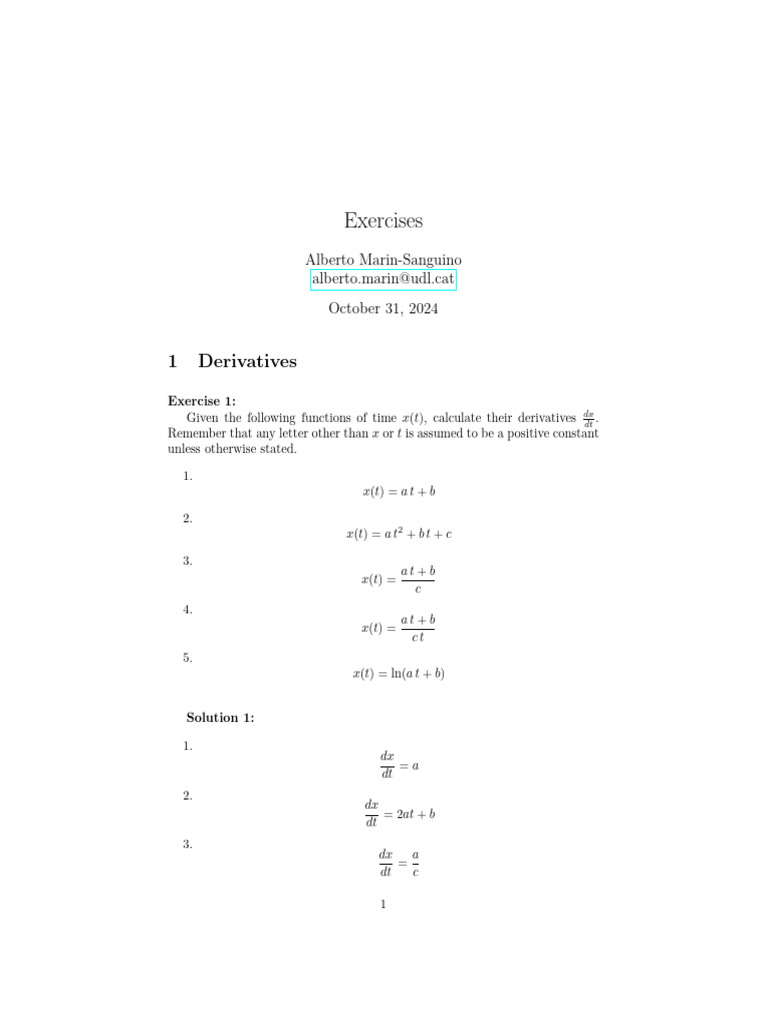 exercises bismuth | PDF | Calculus | Mathematical Objects
