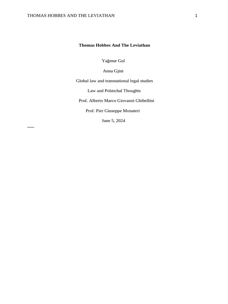Understanding Hobbes' Leviathan and Sovereignty | PDF | Social Contract ...