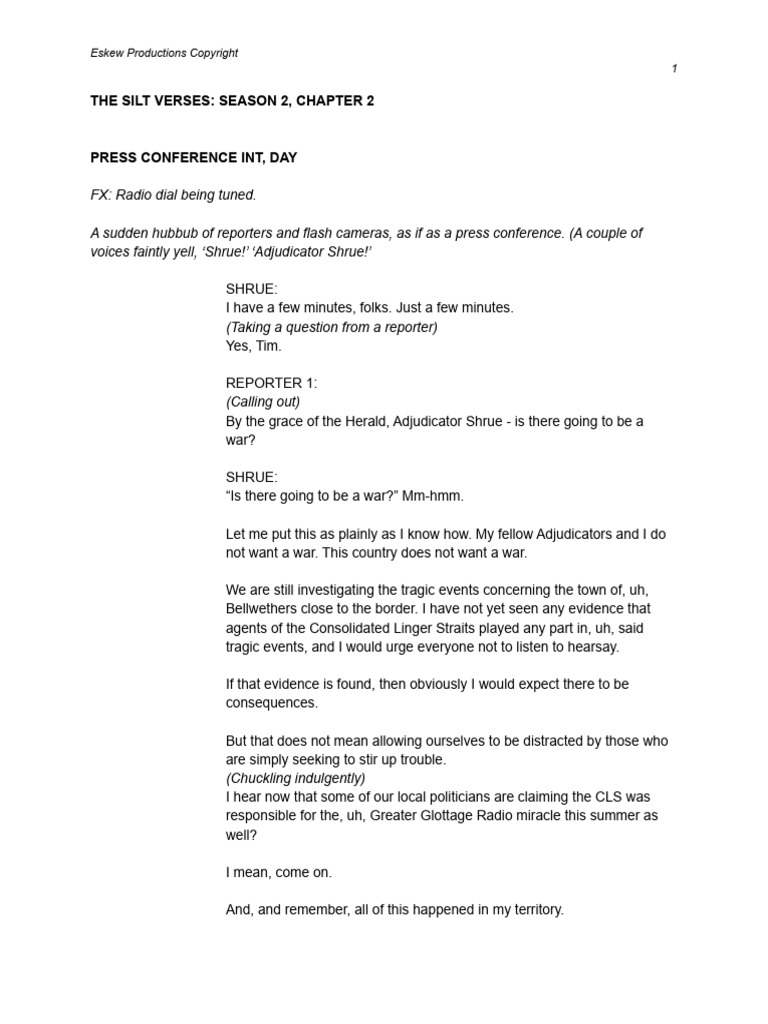 The Silt Verses - Chapter 17 Transcript | PDF