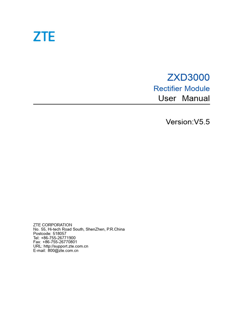 2 - ZXD3000 (V5.5) Rectifier Module User Manual | PDF | Power Supply ...