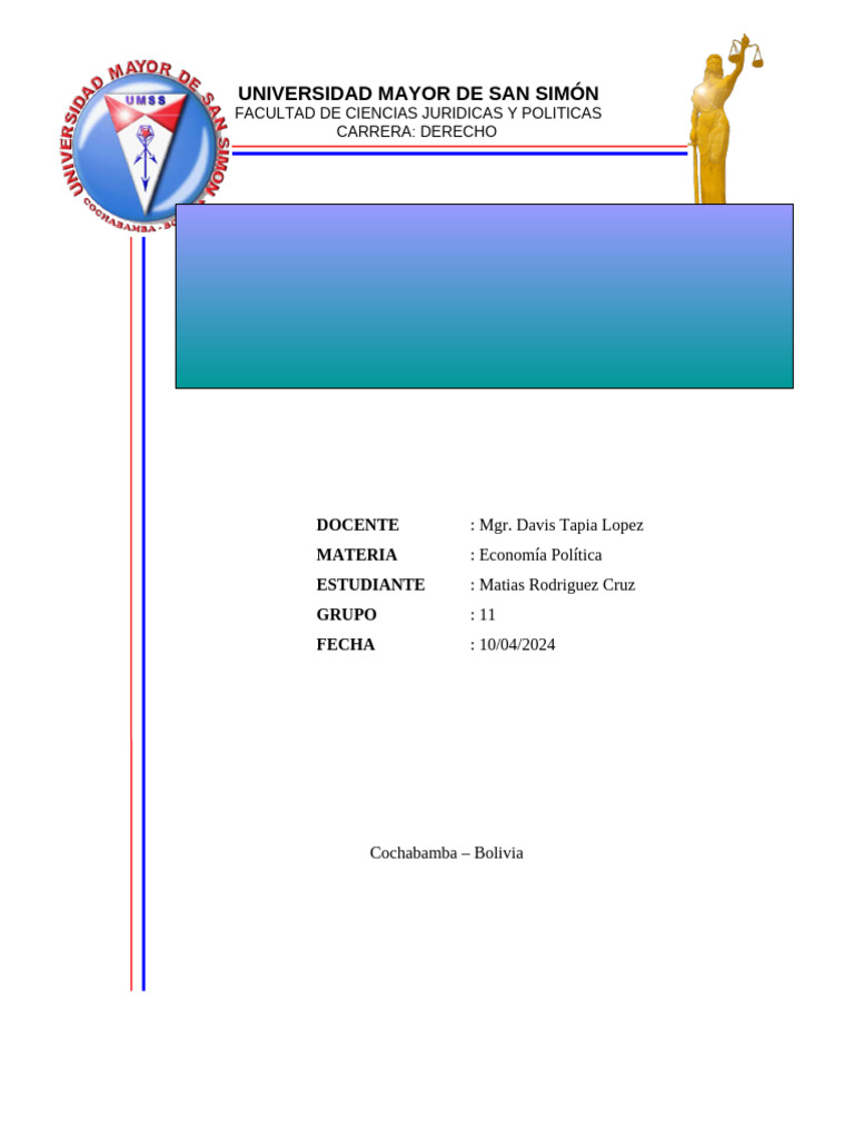 Caratula Umss Derecho 2 | PDF