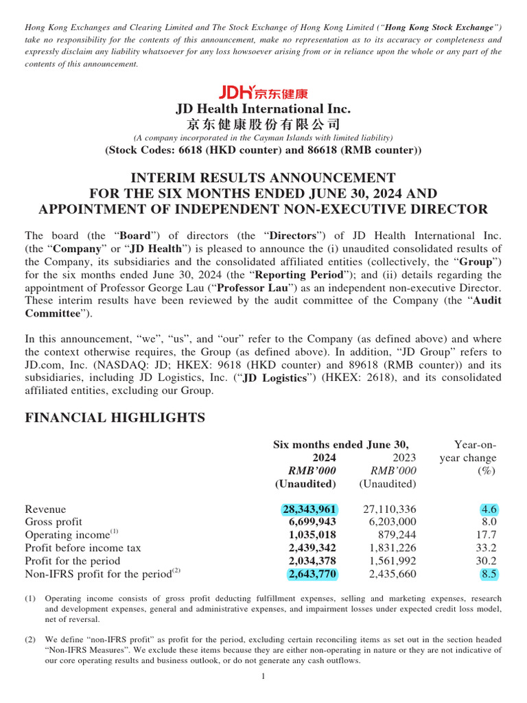 Q2 24 | PDF | International Financial Reporting Standards | Expense