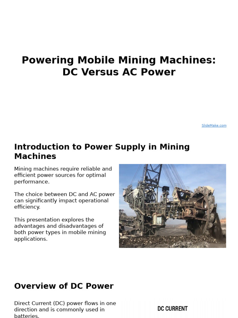 Powering Mobile Mining Machines - DC Versus AC Power | PDF | Direct ...