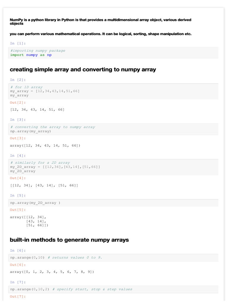 numpy | PDF | Matrix (Mathematics) | Mathematics numpy | PDF | Matrix (Mathematics) | Mathematics