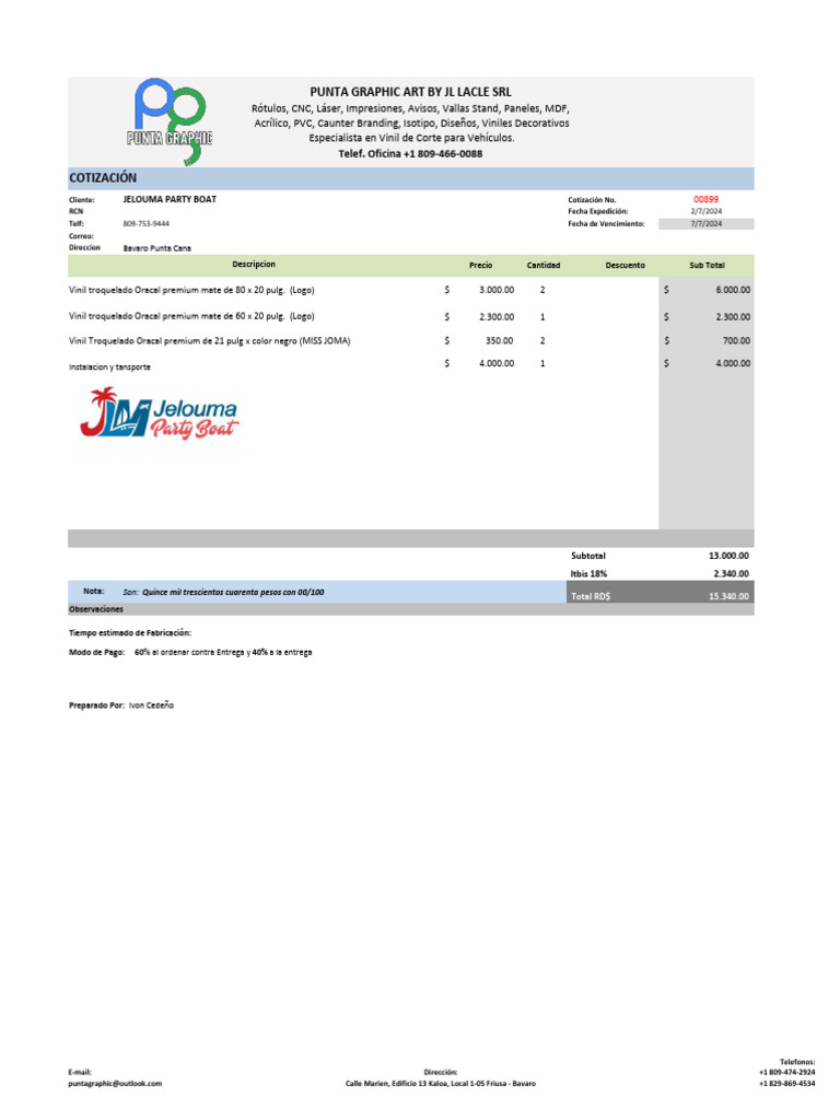 000899 Jelouma Party Boat (Rotulado de Barco) | PDF