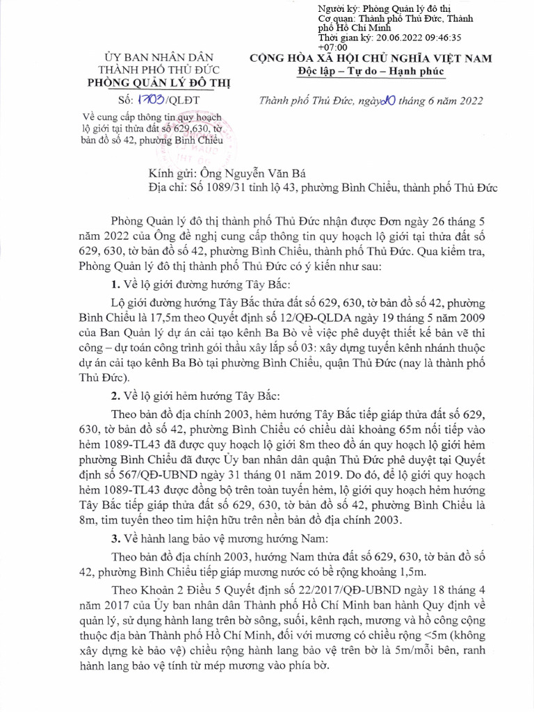 CV 1703 QLDT Thu Duc | PDF