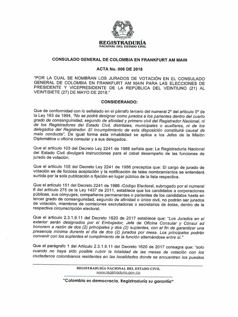 Acta 006 Frankfurt Jurados | PDF