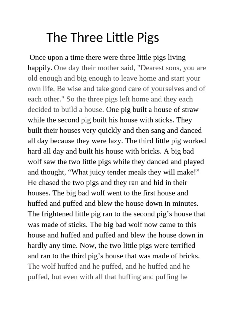 The Three Little Pigs | PDF