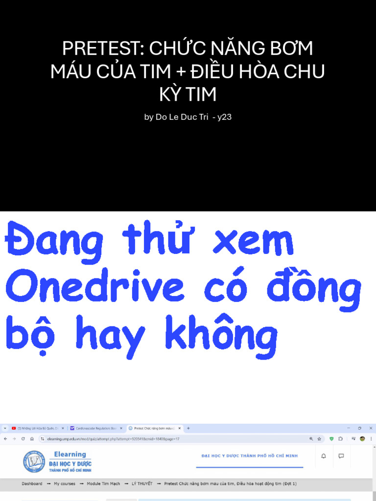 5. PRETEST CHỨC NĂNG BƠM MÁU CỦA TIM VÀ ĐIỀU HÒA CHU KỲ TIM | PDF