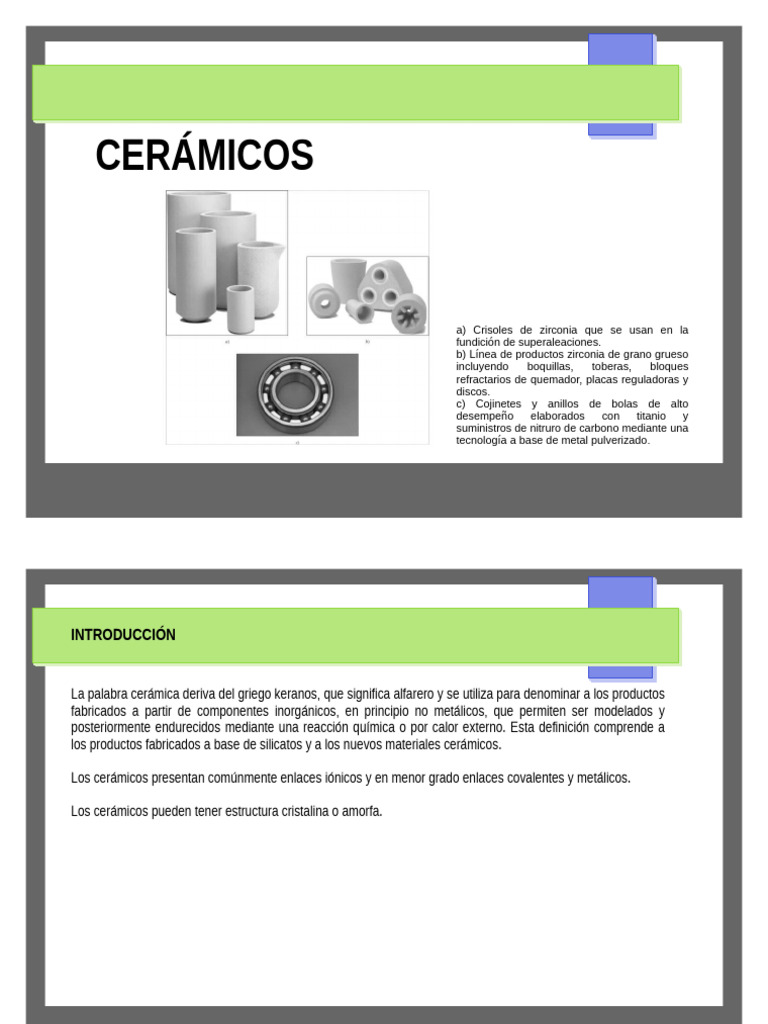 Clase Ceramicos | PDF | Ingeniería Cerámica | Enlace iónico