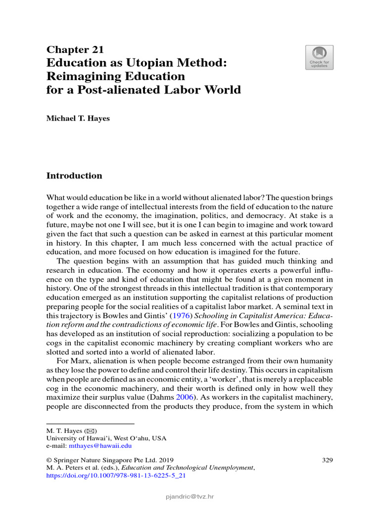 DSMPRG - TCNLGC - (Cap.21) - Education As Utopian Method Reimagining ...