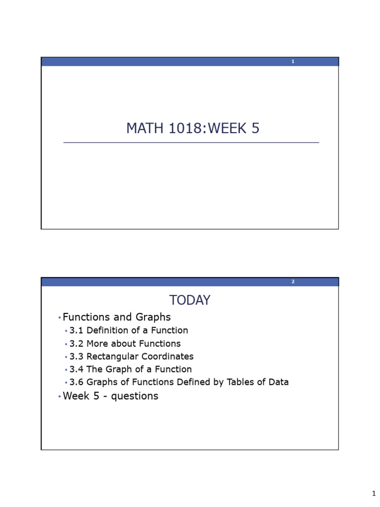 Week 5 | PDF | Function (Mathematics) | Variable (Mathematics)
