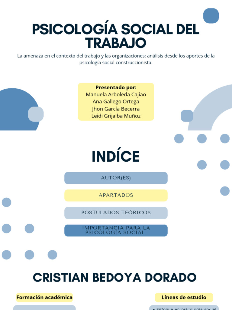 Psicología Social Del Trabajo | PDF | Discurso | Conocimiento
