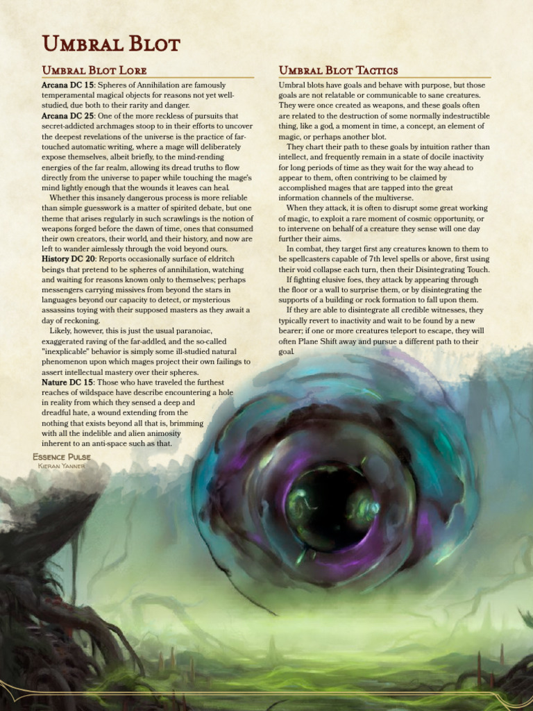 Umbral Blot - The Homebrewery | PDF