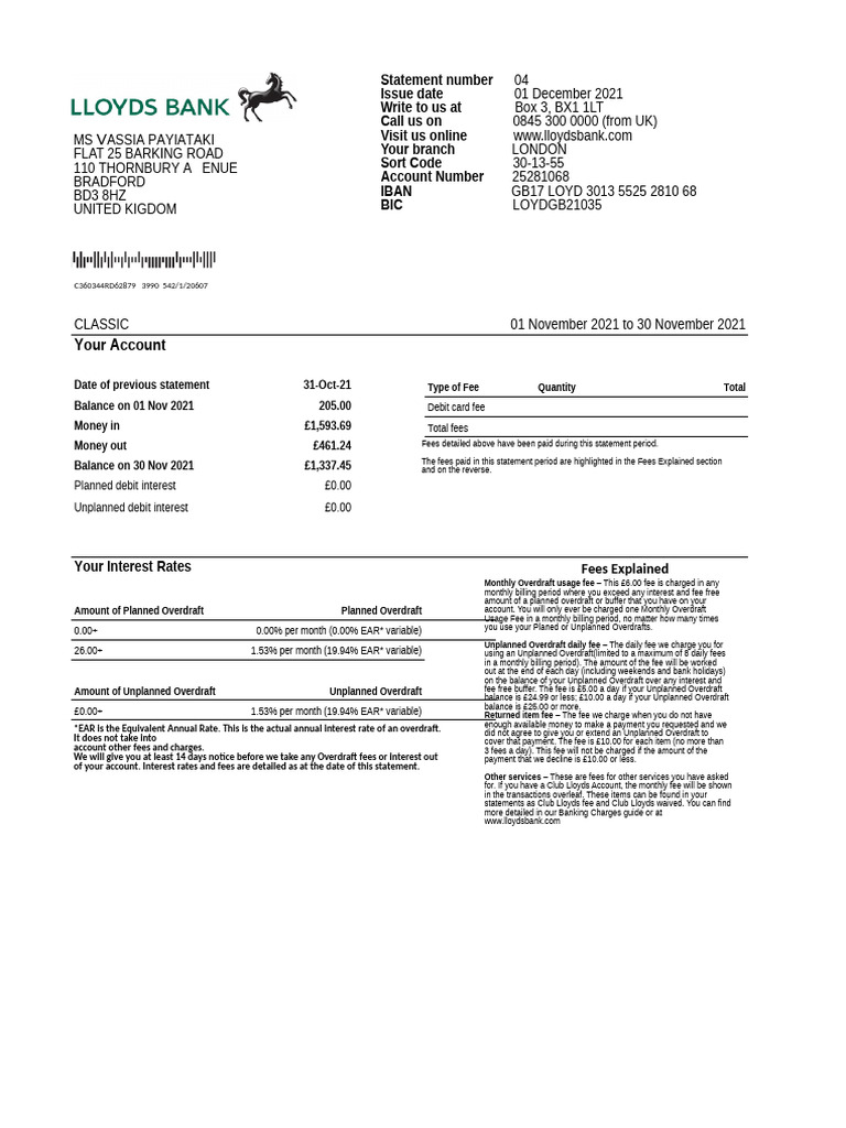 766709797-UK-Lloyds-Bank | PDF | Overdraft | Fee 766709797-UK-Lloyds-Bank | PDF | Overdraft | Fee