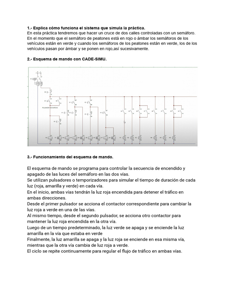 Simulación de Semáforos con CADE-SIMU | PDF | Semáforo | Relé