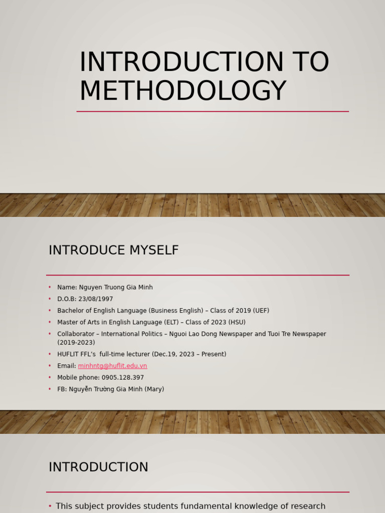 Introduction To Methodology | PDF | Experiment | Quantitative Research
