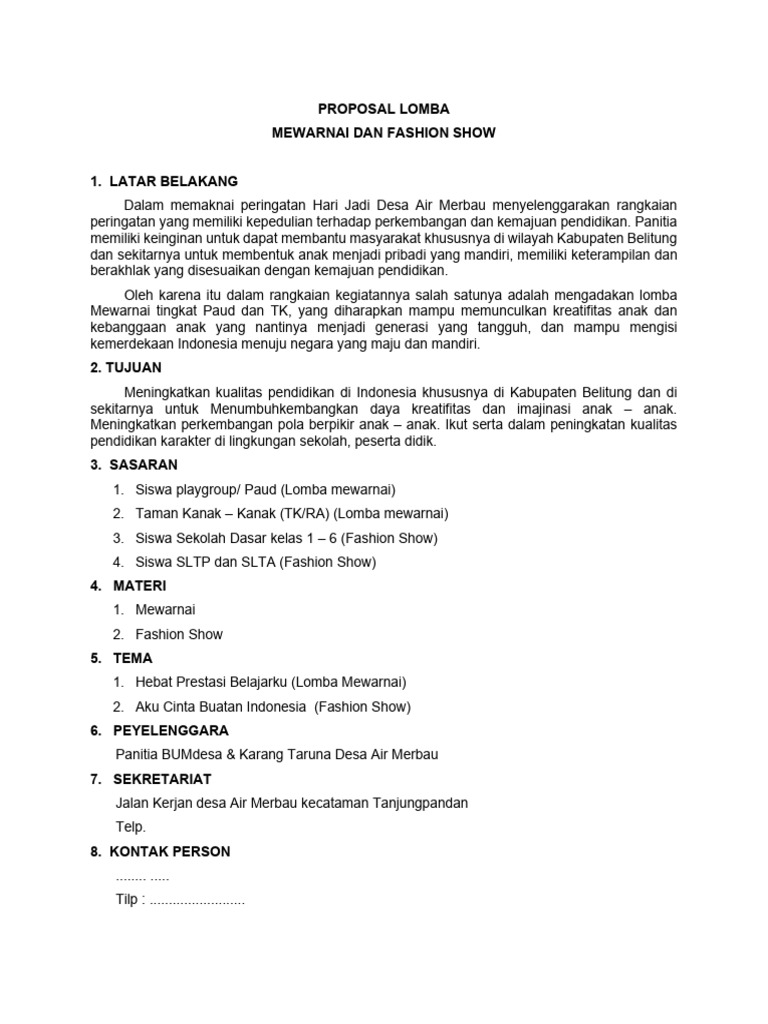 Proposal Lomba | PDF