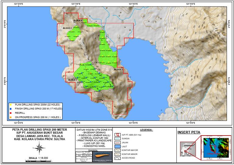 Update31-08-22 PETA PLAN DRILLING SPASI 200M PT | PDF | Geodesy ...