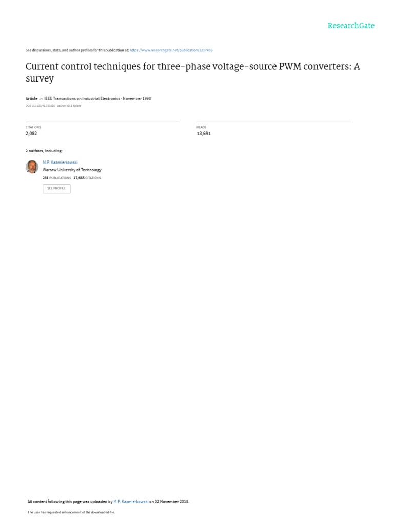 Current Control Techniques - 3phase PWM | PDF | Power Inverter | Power ...
