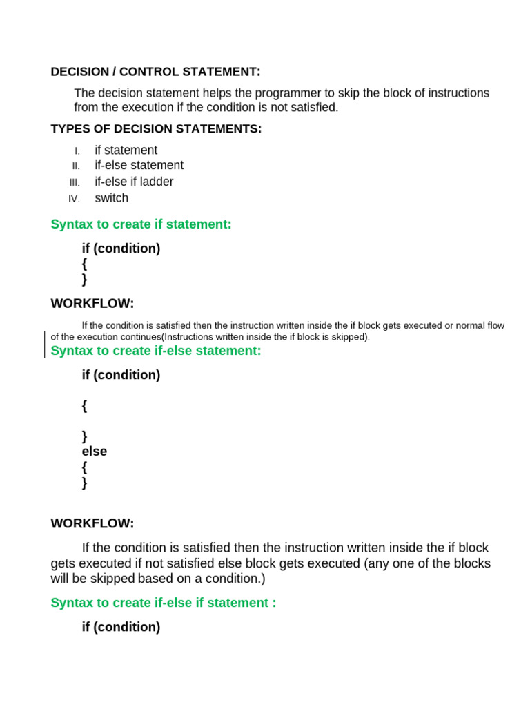 3.decision Statement and Loop | PDF | Control Flow | Software Development