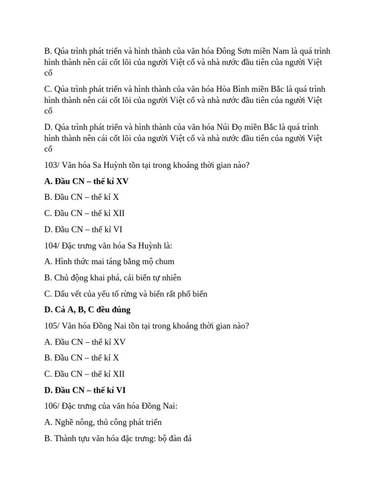 Đề Cương Ôn Thi Csvhvn | PDF