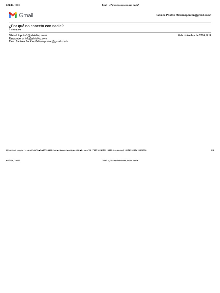 Gmail - ¿Por Qué No Conecto Con Nadie | PDF