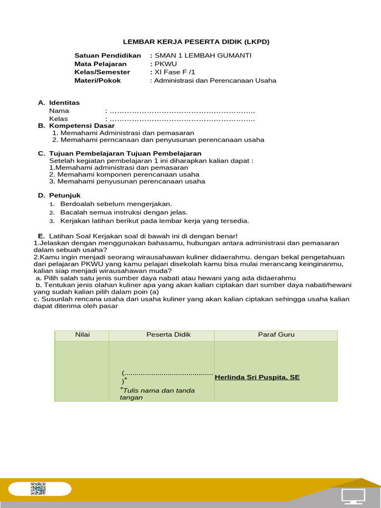lkpd pkwu fase f adm & pemasaran | PDF
