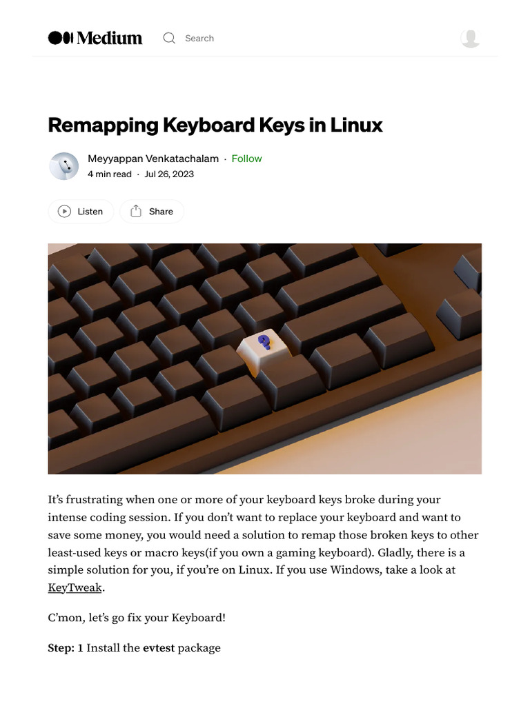 Remapping Keyboard Keys in Linux | PDF | Computer Keyboard | Computing