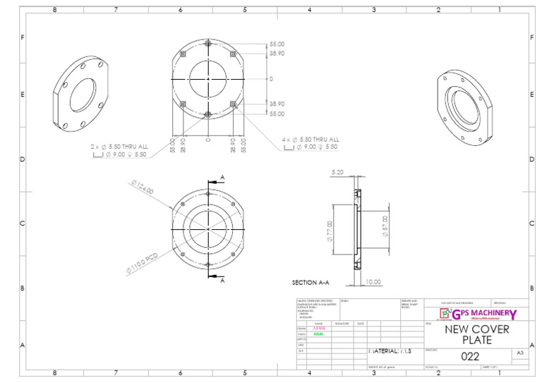 New Cover Plate Technical Drawing | PDF