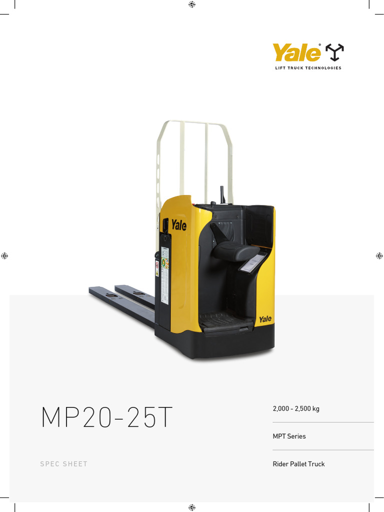 Yale mp20 25t b854 Spec Sheet Rev 00 en Low Res | PDF | Forklift | Truck