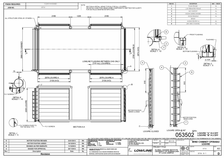 8754-9-1 D LOWLINE Wind Chimney Operable Louver Flashing | PDF