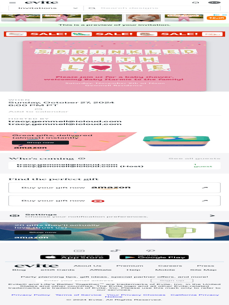 Evite Online Invitations, Greeting Cards & Party Ideas | PDF