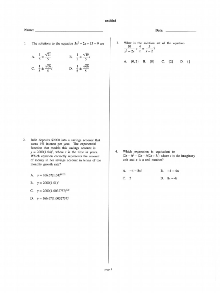 Algebra 2 | PDF
