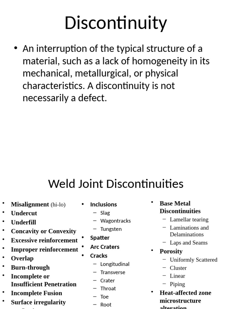 Inherent Discontinuities in Weld Joints | PDF