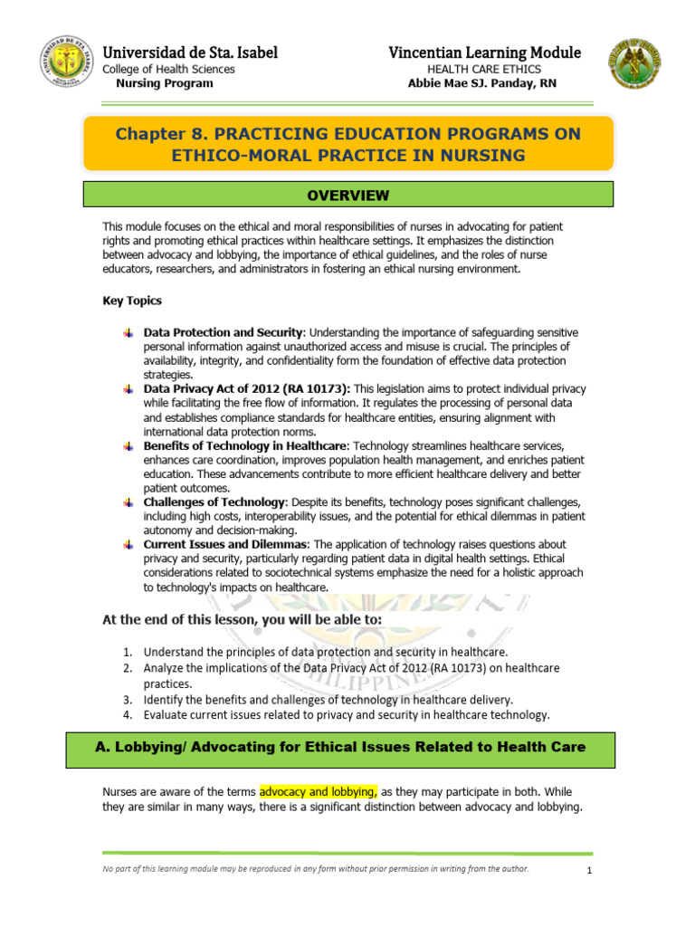 Chapter 8 Module Hce Panday Pdf Nursing Rights