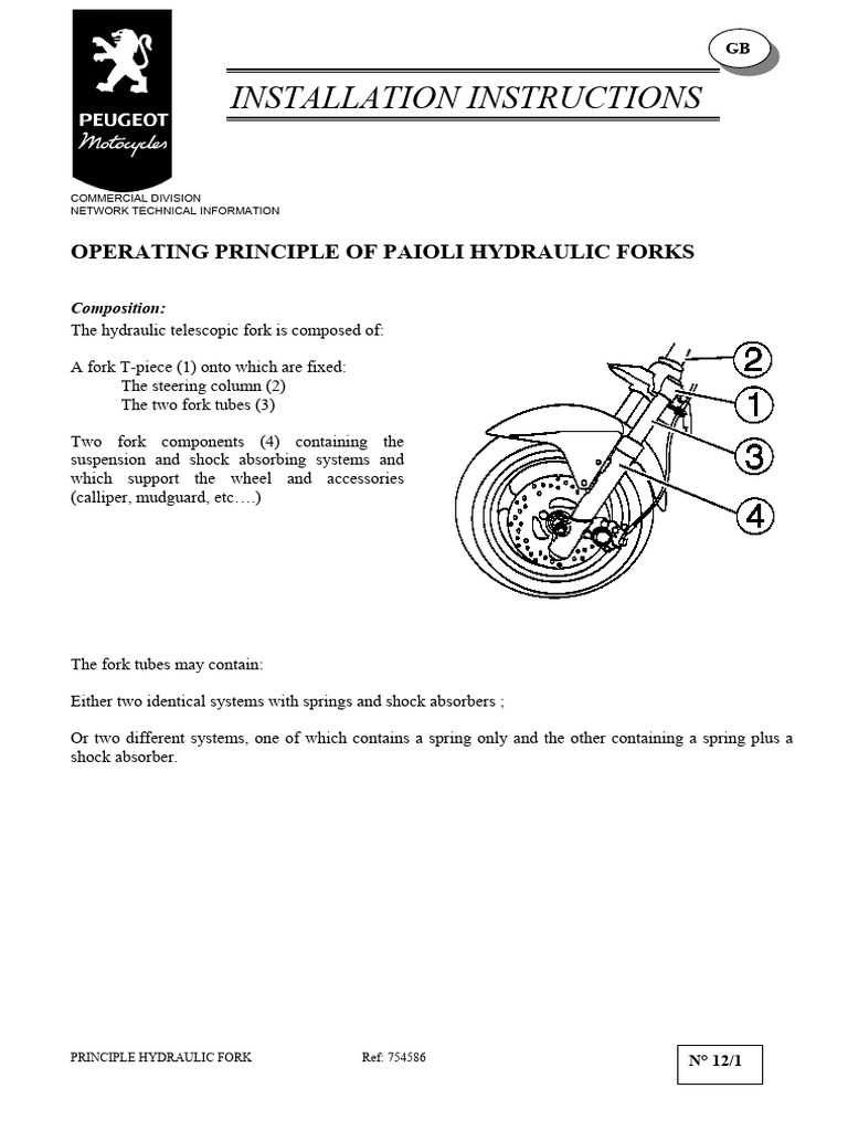 0012 Operating Princible For Paioli Hydraulic Forks | PDF | Brake ...