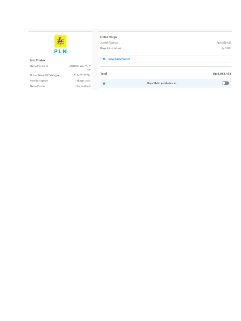 Tagihan PLN | PDF