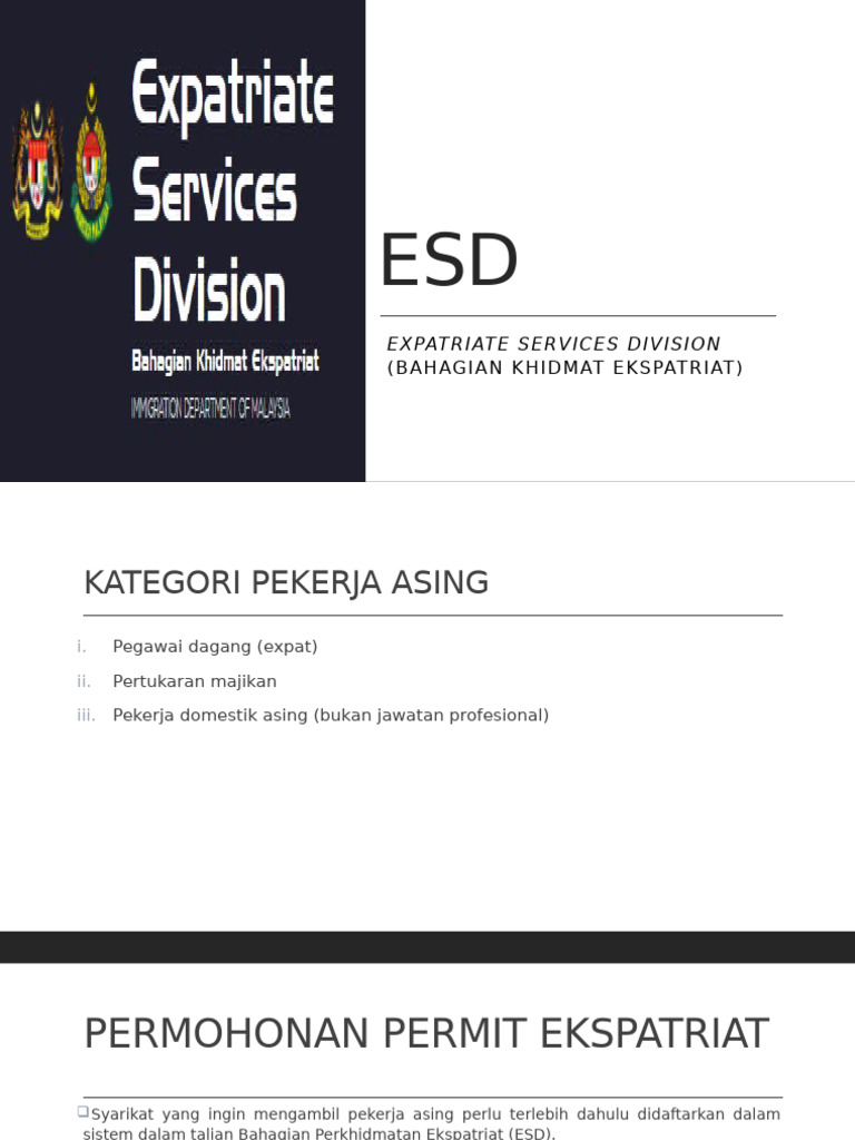 Expatriate Services Division: (Bahagian Khidmat Ekspatriat) | PDF