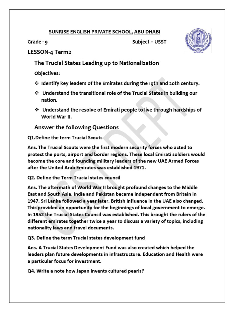 Lesson 4 The Trucial States Leading Up To Nationalization | PDF ...