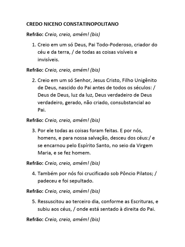 Credo Niceno Constatinopolitano-1 | PDF