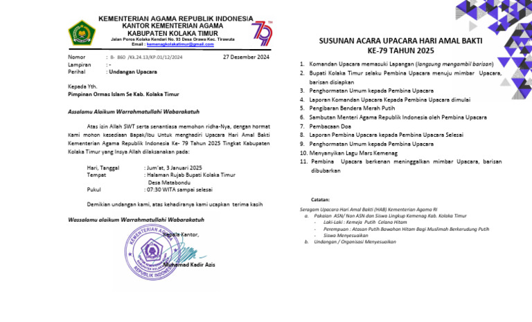 Undangan Upacara Ormas - Salin | PDF