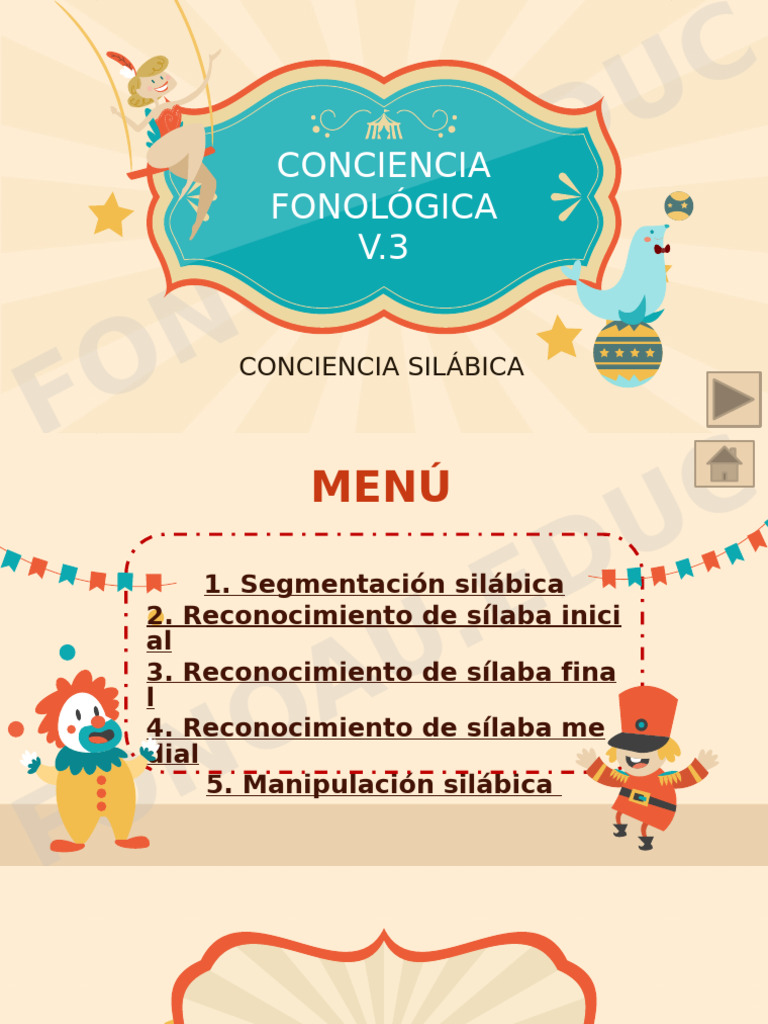 Conciencia Fonológica - Silábica v.3 | PDF | Sílaba | Fonética