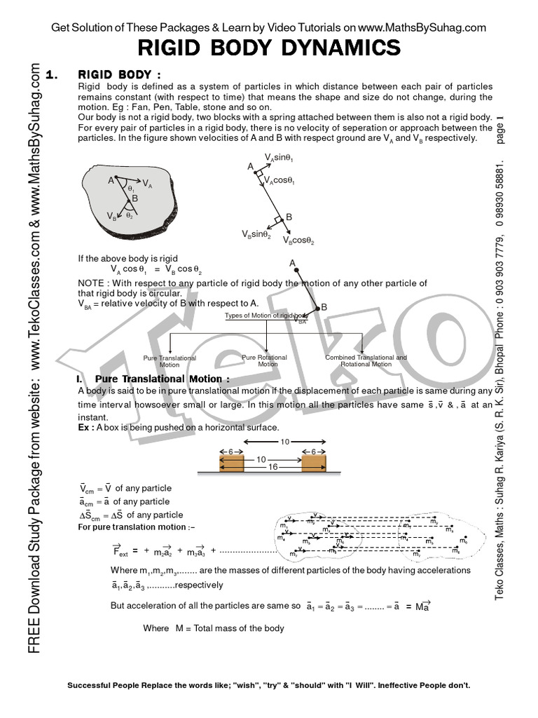 Rigid Body Dynamics Type 2 PART 1 of 3 ENG | PDF | Rotation Around A ...